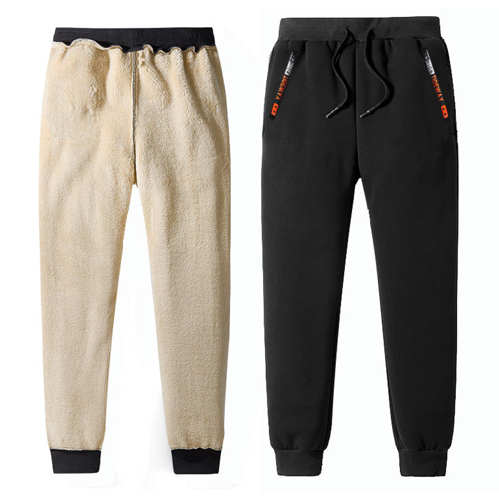 Tikalia 28-40 Winter Sweatpants Men with Faux Fur Lined Thick ...