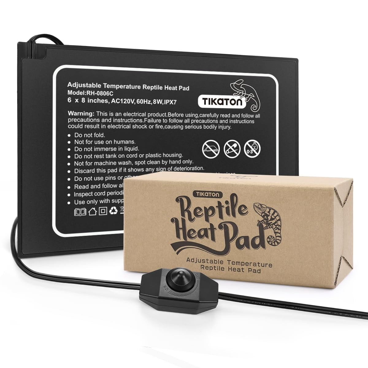 Tikaton Reptile Heat FEV6 Pad - Adjustable Temperature Under Tank ...