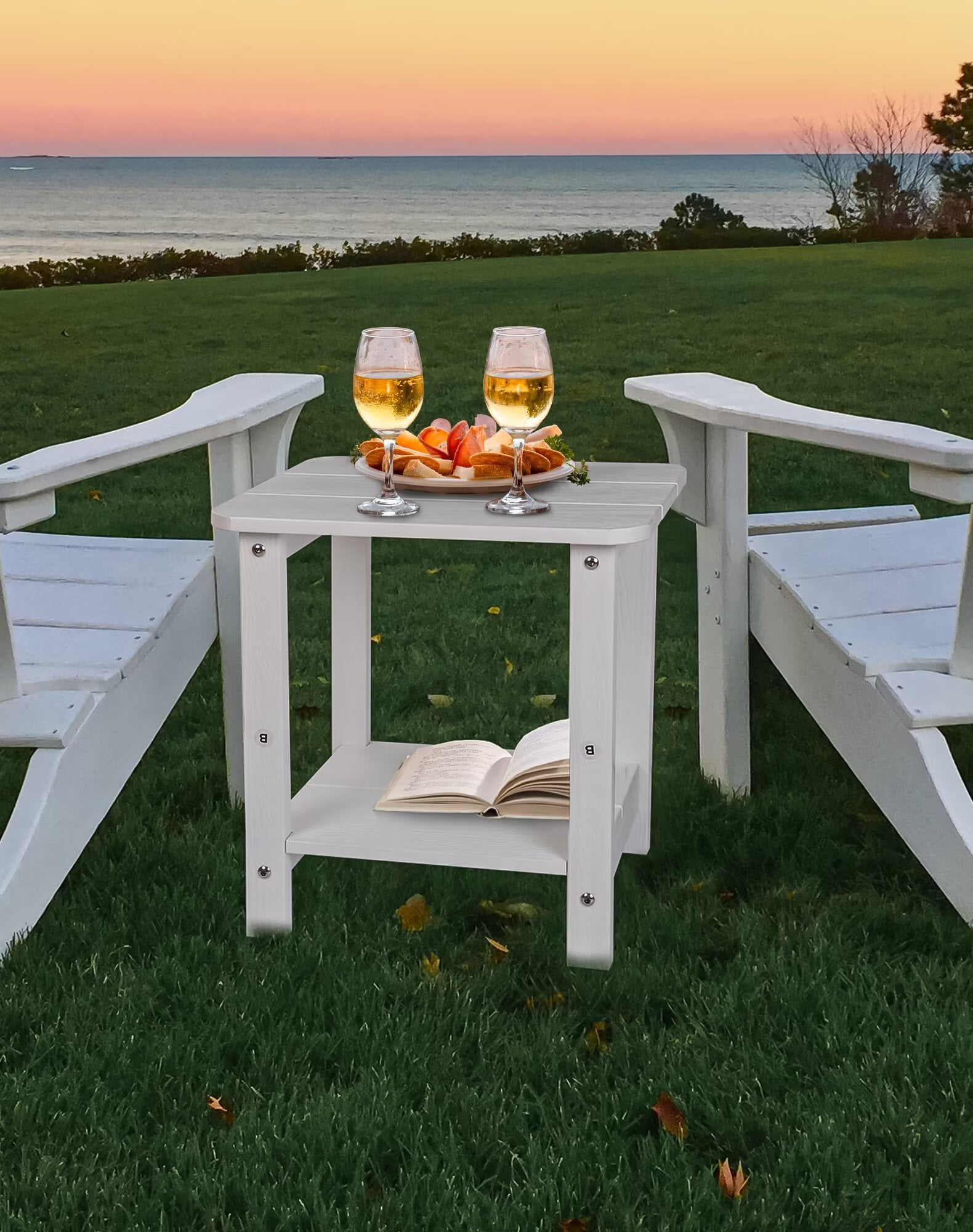 WestinTrends Ashore Oversized Outdoor Side Table, 18 Inch All Weather ...