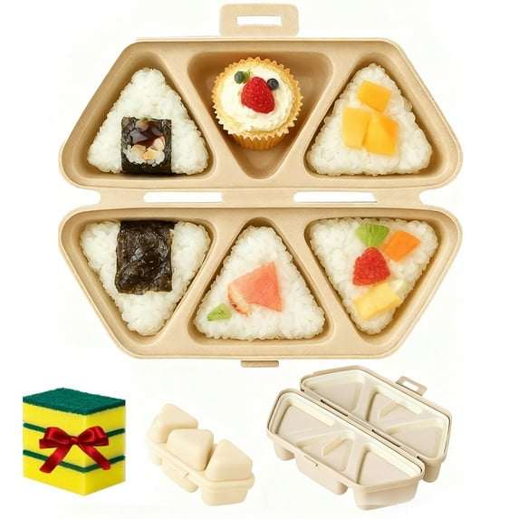 Tikeitoo 6 in 1 Onigiri Mold Triangle Sushi Mold Once Quickly Make 6pcs ...