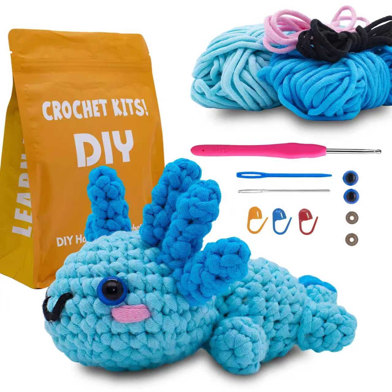 Tikeitoo Crochet Kit for Beginners,Axolotls Crocheting Animal Kits ...