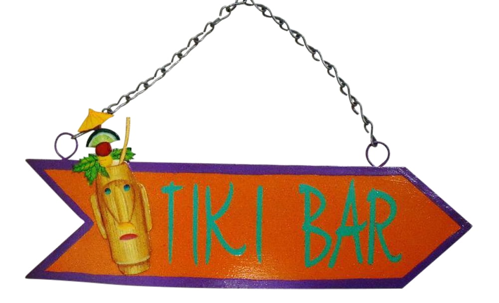 Tiki Bar Arrow Sign Haitian Metal Art Wall Decor - Walmart.com
