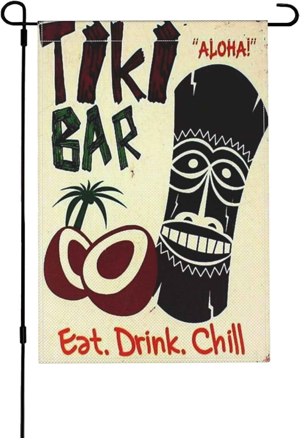 Tiki Bar Garden Flag Aloha Summer Flag Hawaii Tropical Yard Flags ...