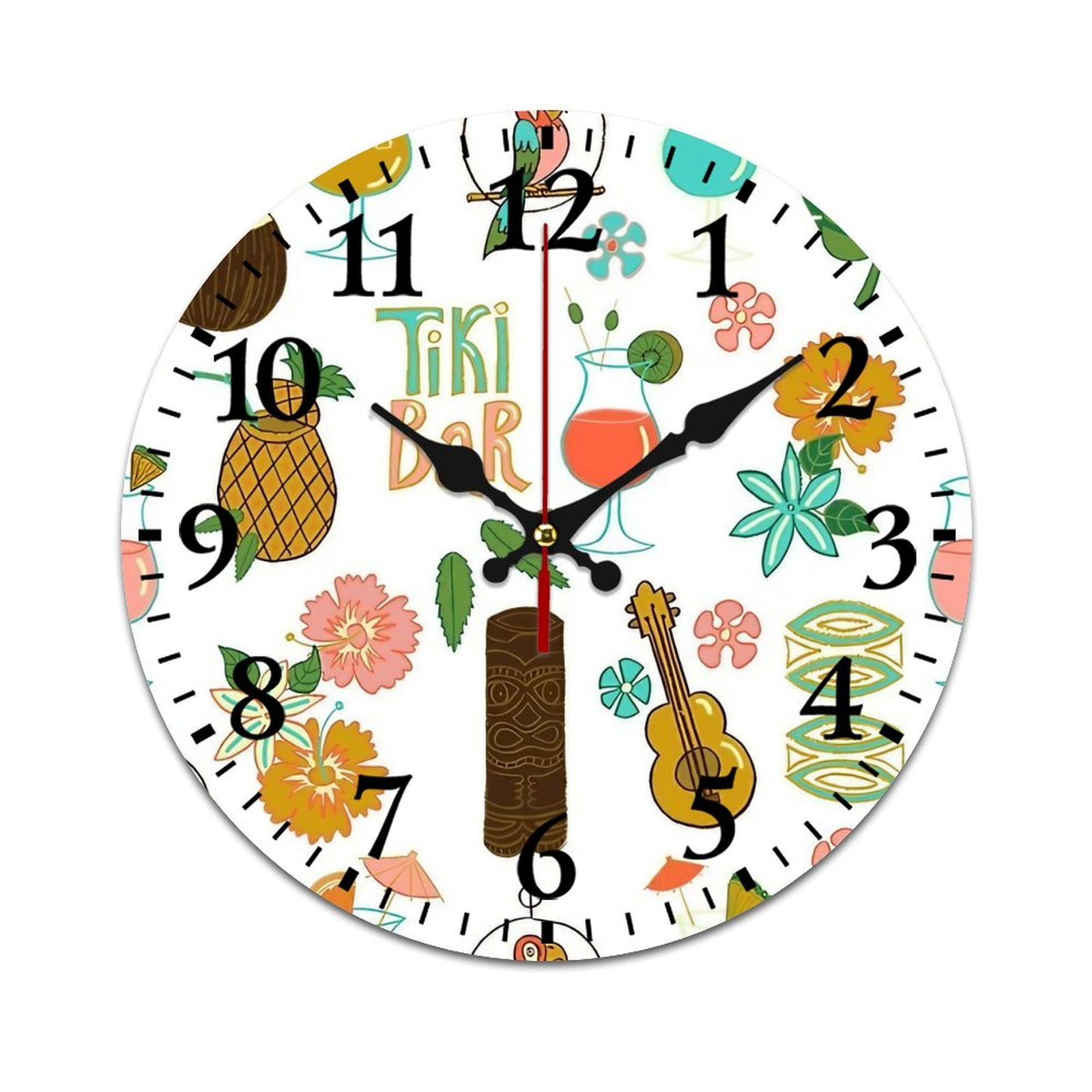 Tiki Bar Lounge Wall Clock Modern Design Clocks Wall Hanging Home ...