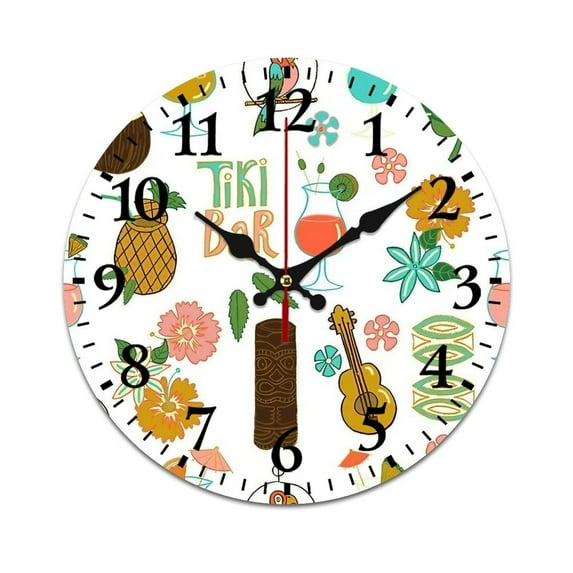 Tiki Bar Lounge Wall Clock Modern Design Clocks Wall Hanging Home ...