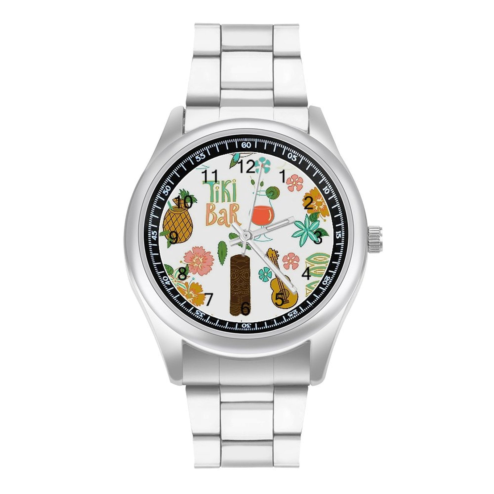 Tiki Bar Lounge Wrist Watches for Men Metal Band Watch Fashion Three ...