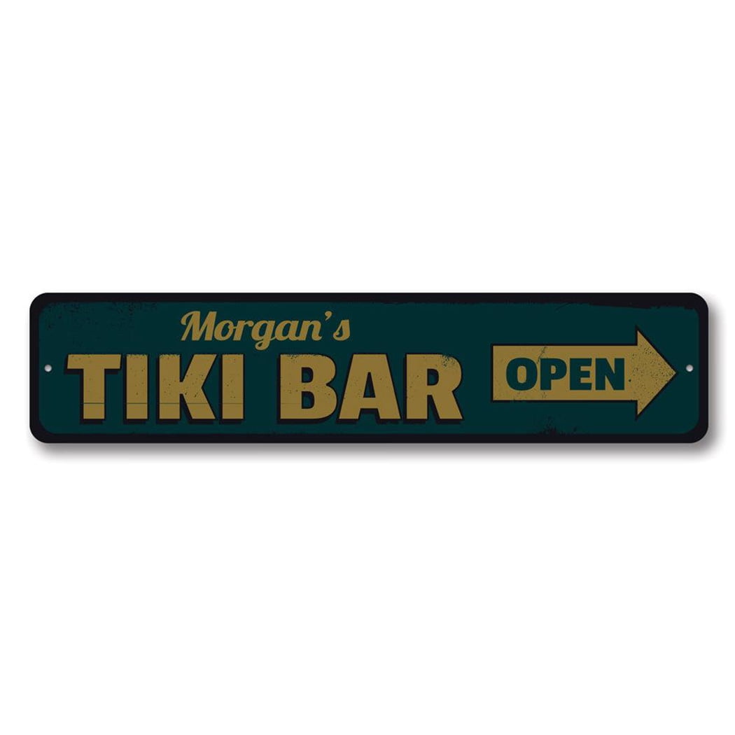 Tiki Bar Sign, Tiki Bar Arrow Sign, Open Sign, Beach Bar Sign, Custom ...