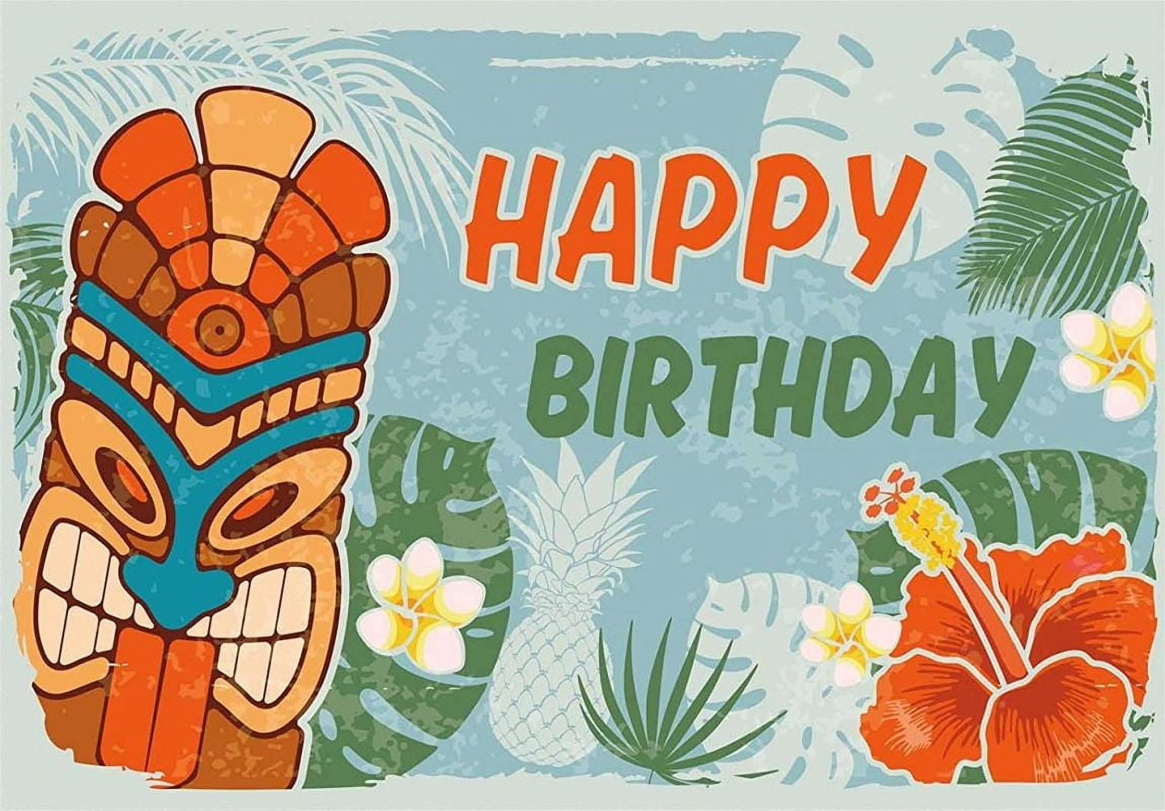 Tiki Bar Summer Tropical Hawaiian Custom Birthday Backdrop Background ...