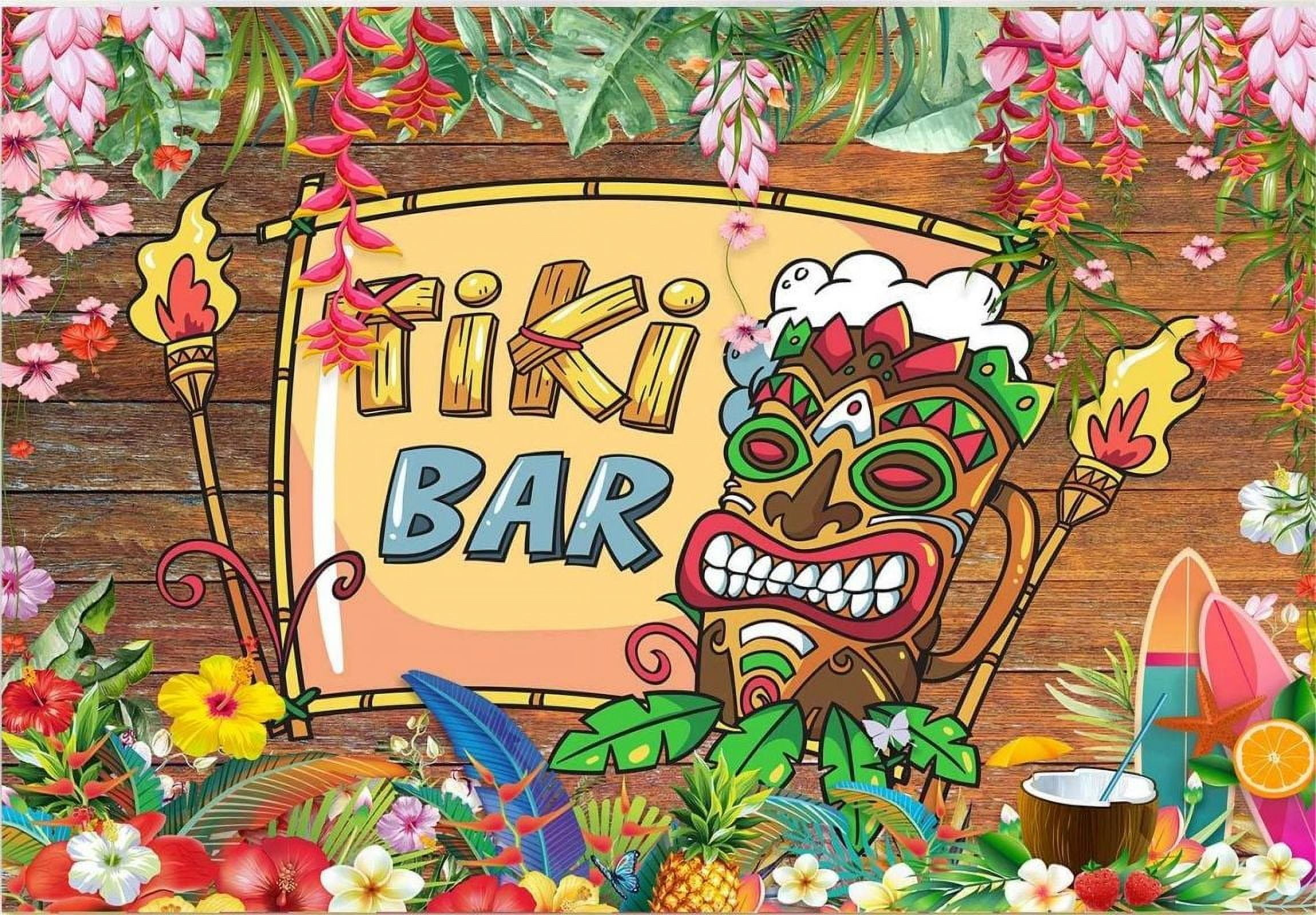 Tiki Bar Summer Tropical Hawaiian Party Background Birthday ration ...