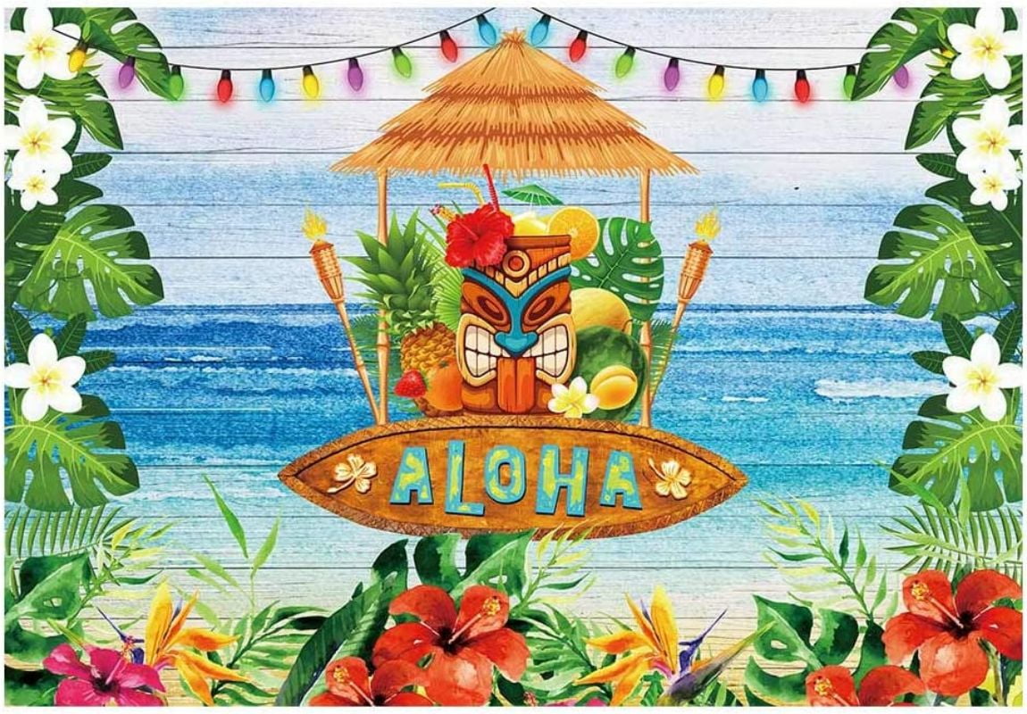 Tiki Bar Summer Tropical Hawaiian Party Background Birthday ration ...