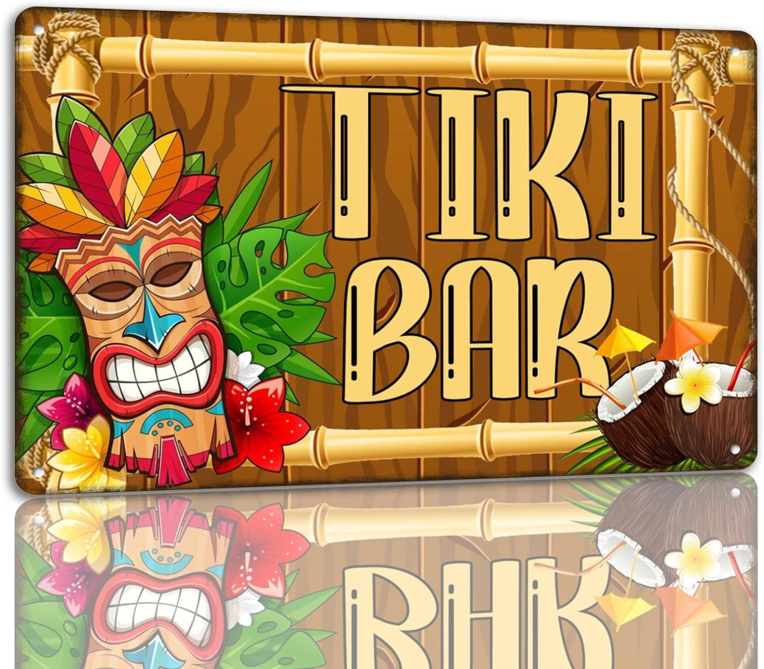 Tiki Bar Tin Sign Hawaiian Luau Party Decoration Metal Signs Tiki Bar ...