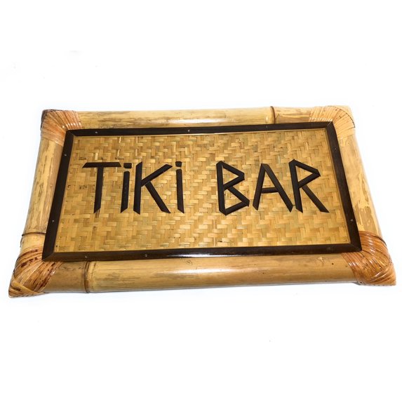 Tiki Bar bamboo Sign 22" X 12" - Tropical Decor | #bag1500755 - Walmart.com