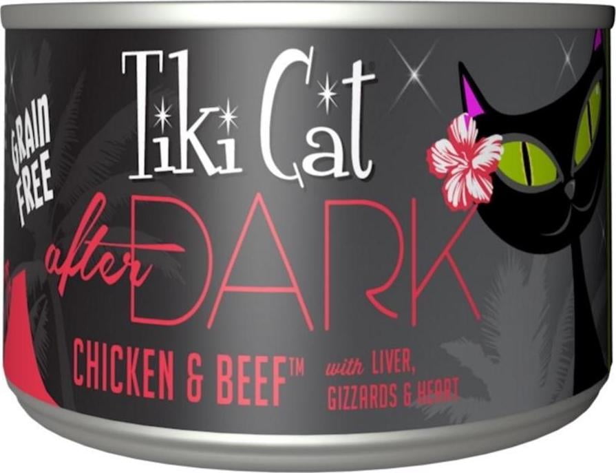 Tiki Cat After Dark Grain Free Chicken and Beef Canned Cat Food 5.5-oz ...