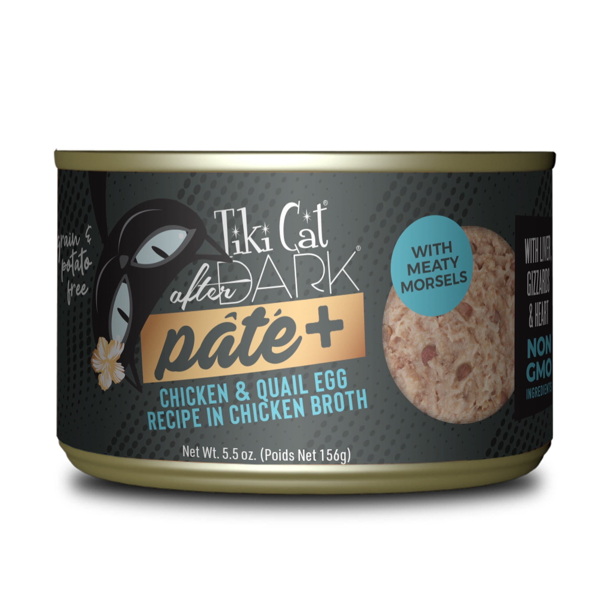 Tiki Cat After Dark Pate+, Chicken & Quail Egg, 5.5 oz. Can - Walmart.com