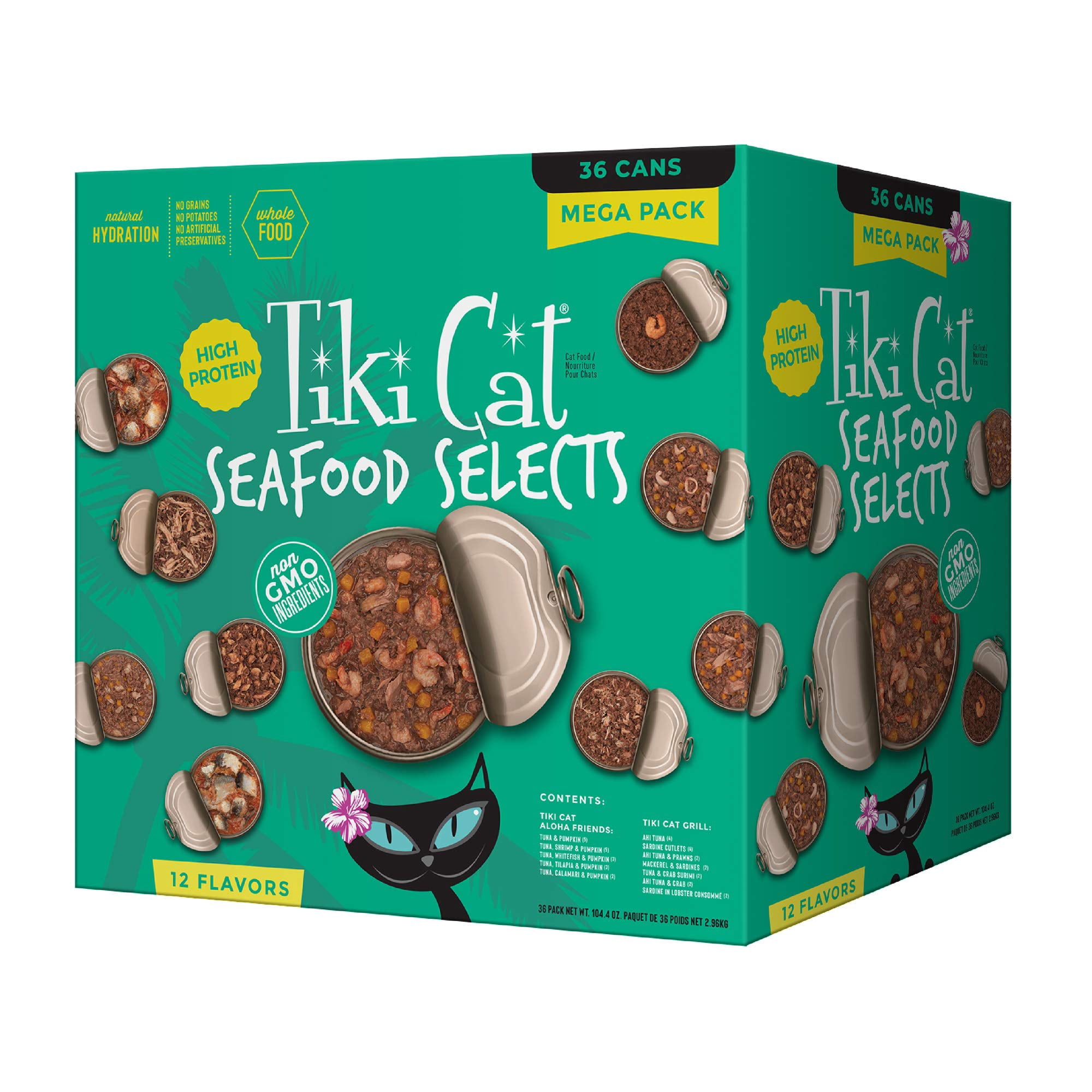 Tiki Cat Seafood Selects, Ultimate Variety Pack, 36 High Protein ...