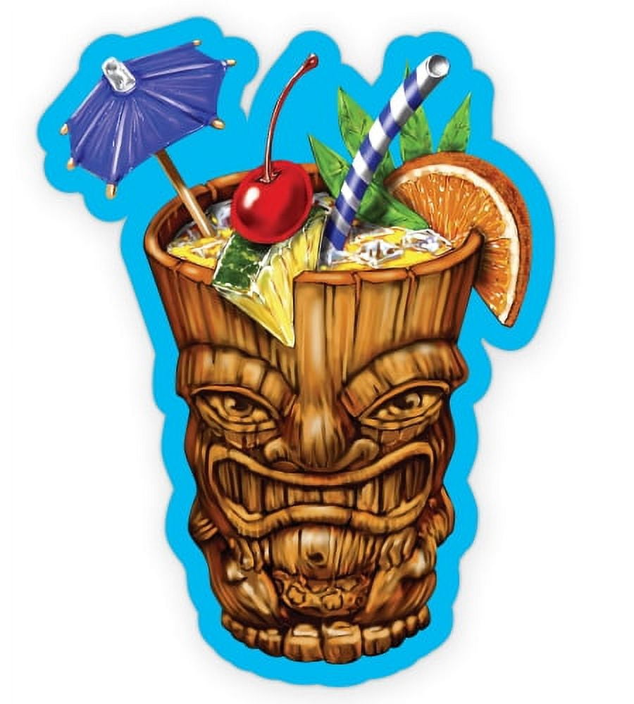 Tiki Drink - 3" Vinyl Sticker - For Car Laptop I-Pad Phone Helmet Hard ...