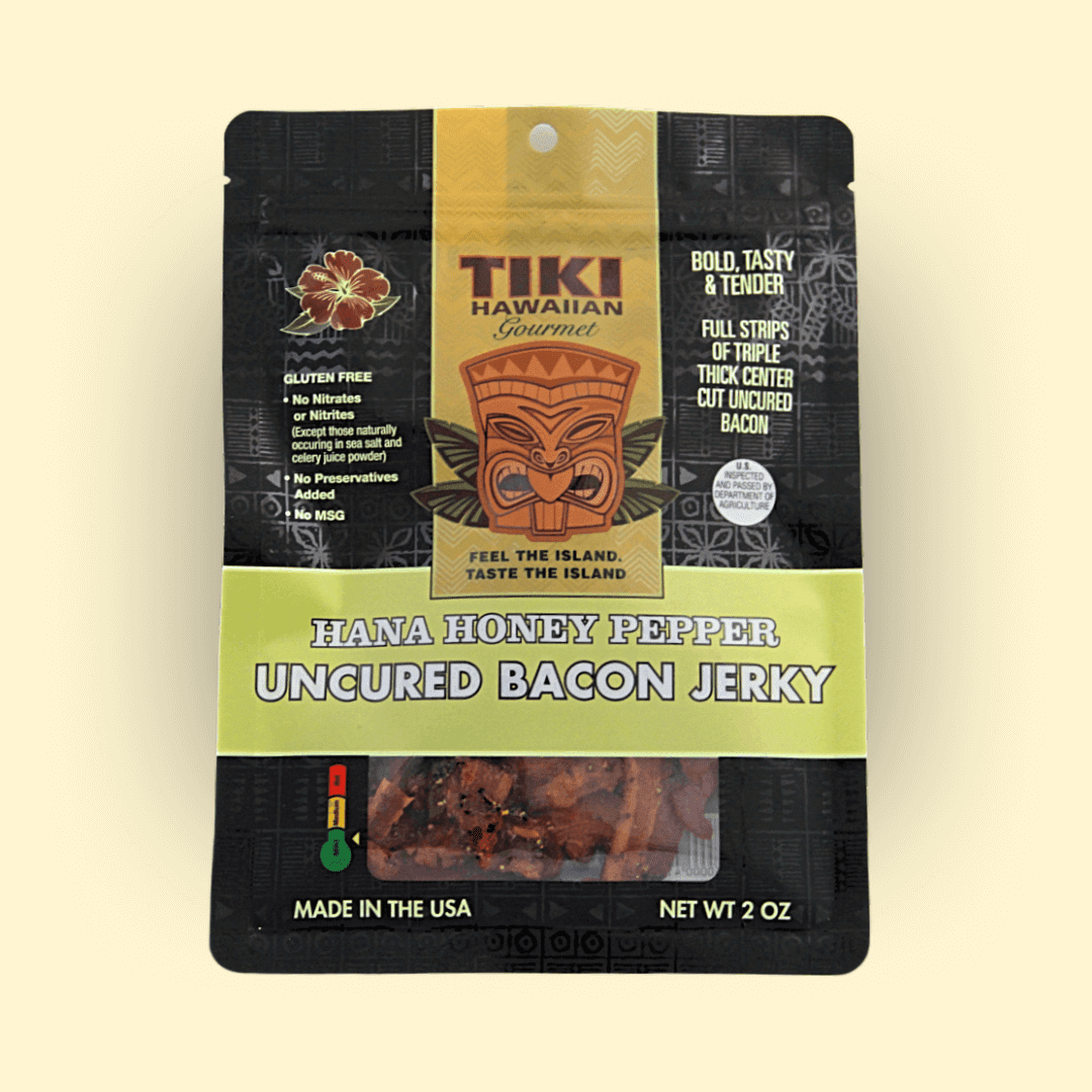 Tiki Hawaiian Gourmet Jerky | Hana Honey Pepper (Bacon) - Walmart.com
