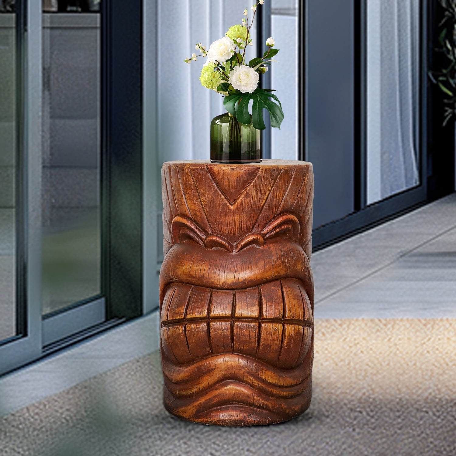 Tiki Head Statue for Garden Decor, 19.6in High Tiki Totem Garden ...