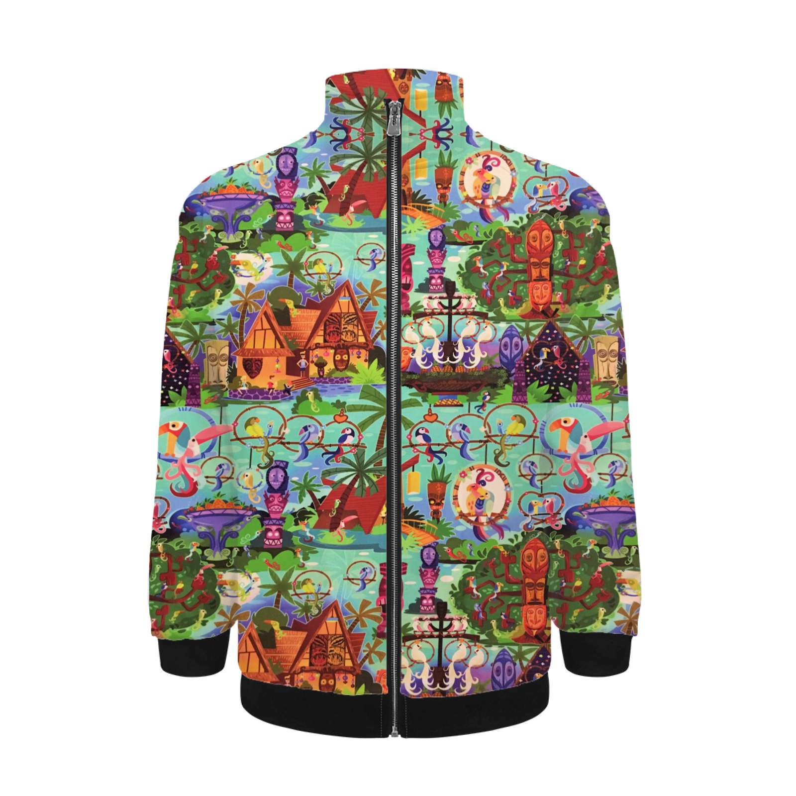 Tiki Hut Vintage Retro Art Jacket Men's Street Cool Long Sleeves Coat ...