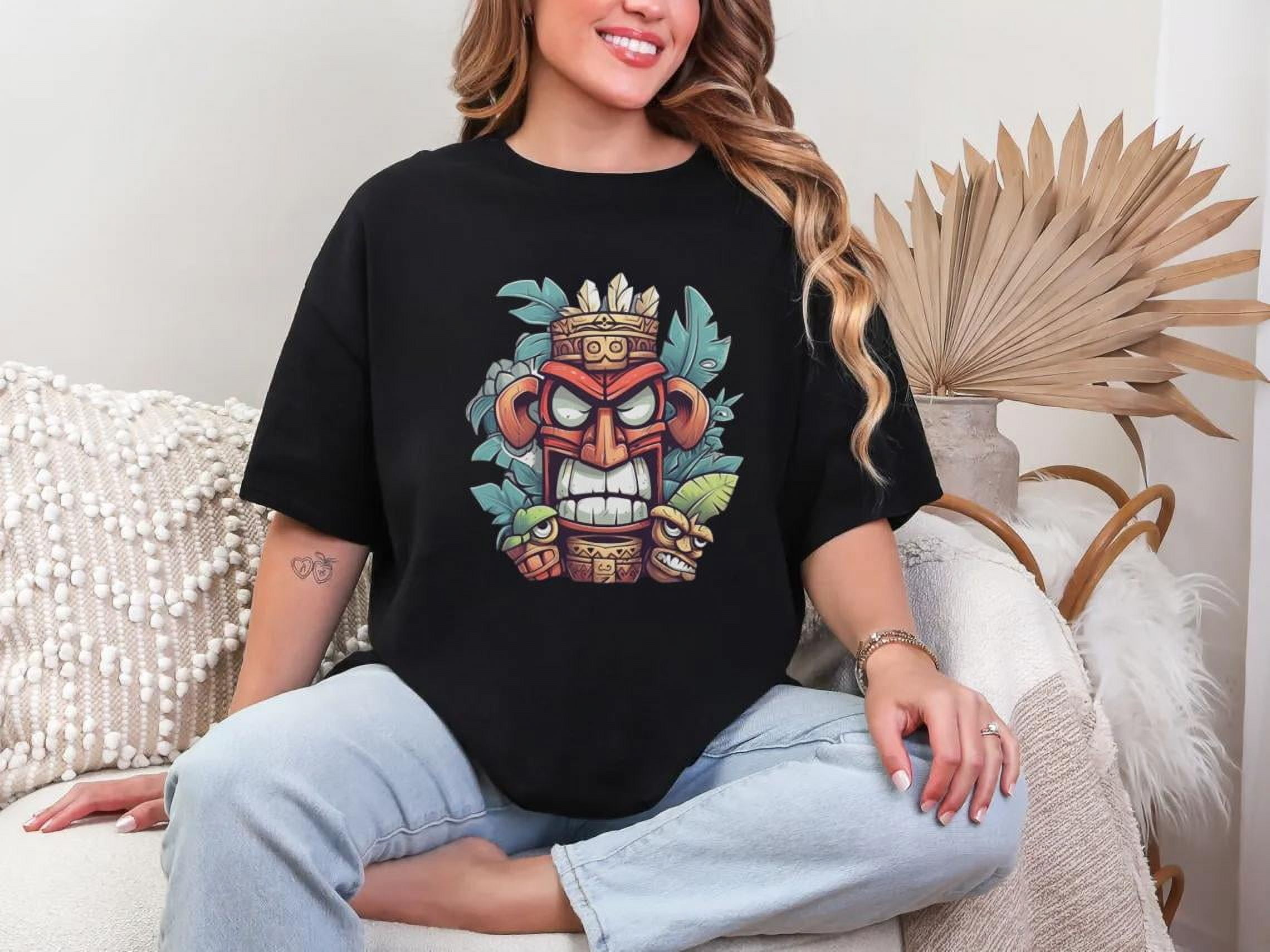 Tiki Inspired Clothing Tropical Island Style Graphic T-shirt, for men & women, up to size 5XL ...