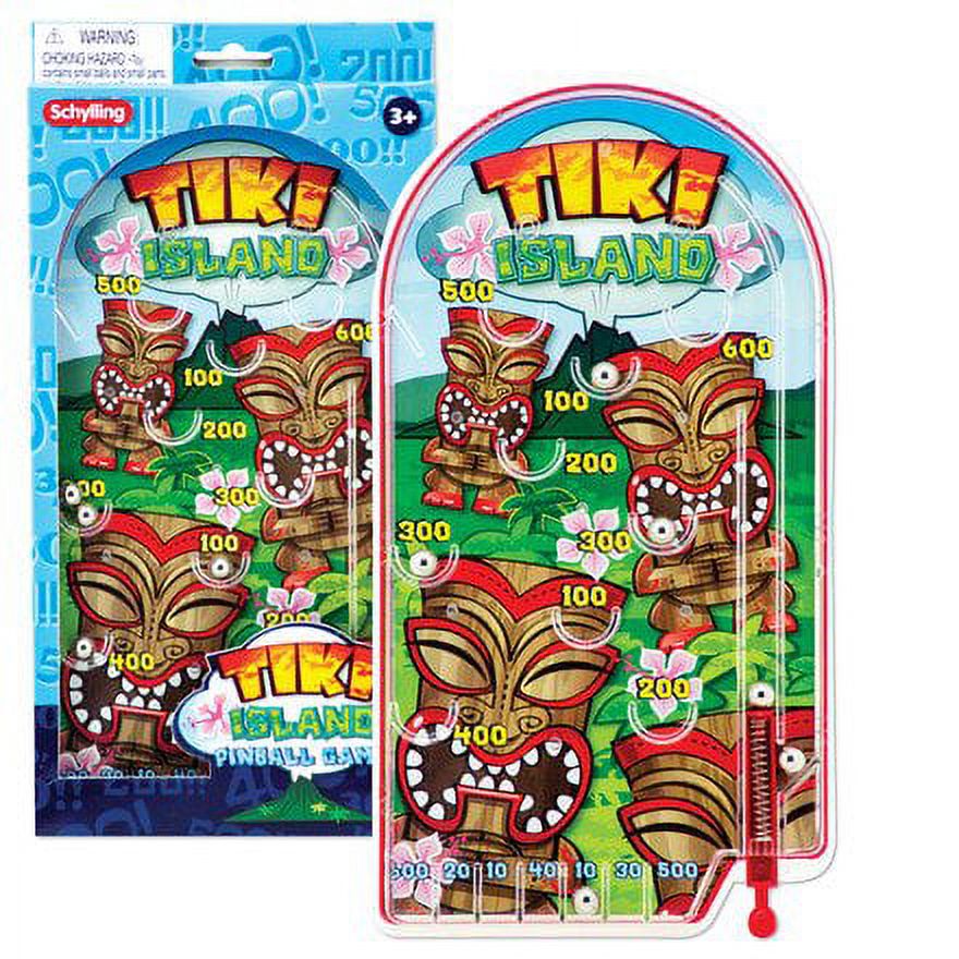 Tiki Island Pinball Game: Classic Tin Backed Arcade for Kids, Ages 3 ...