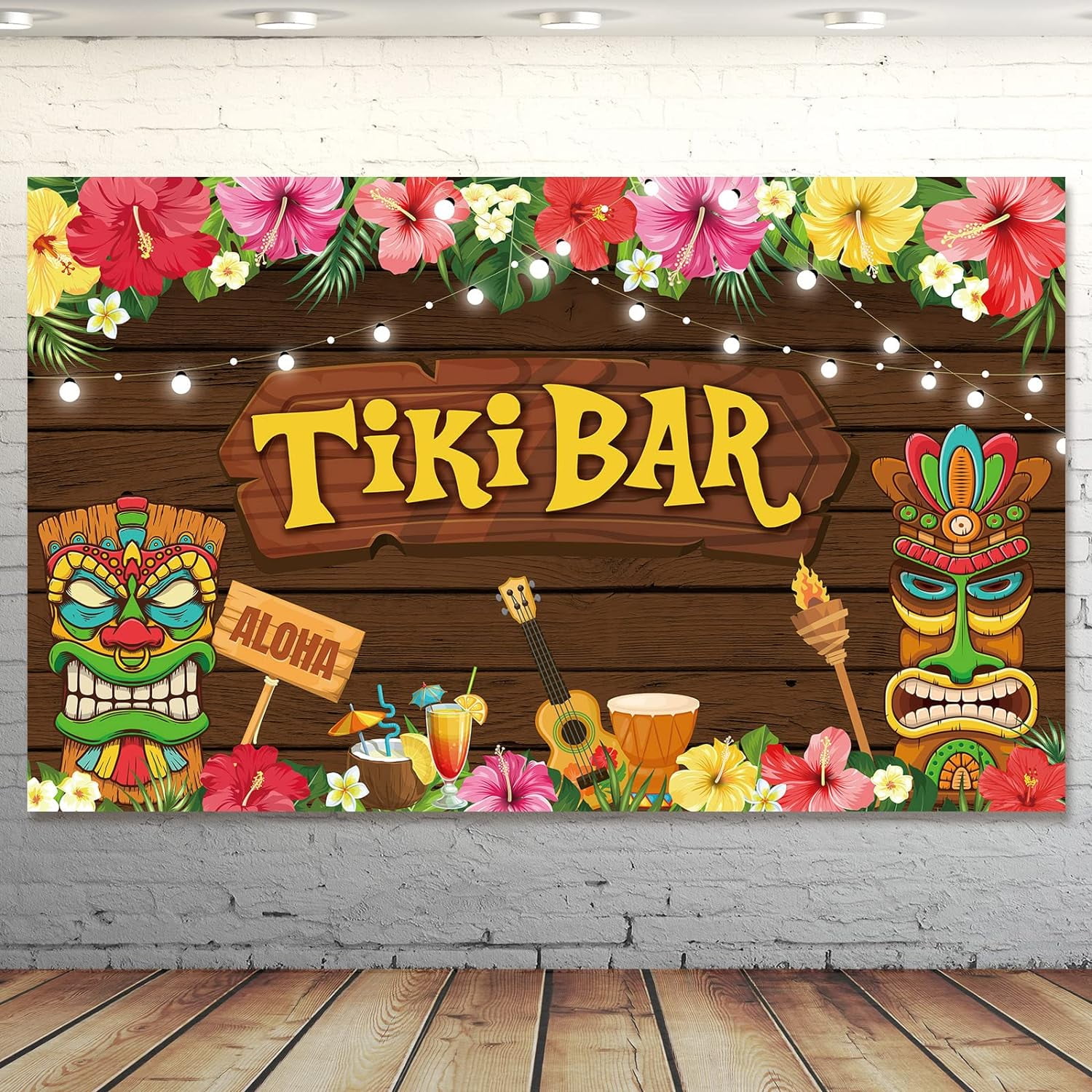 Tiki Luau Party Decoration Hawaiian Tiki Banner Hawaii Tiki Bar ...