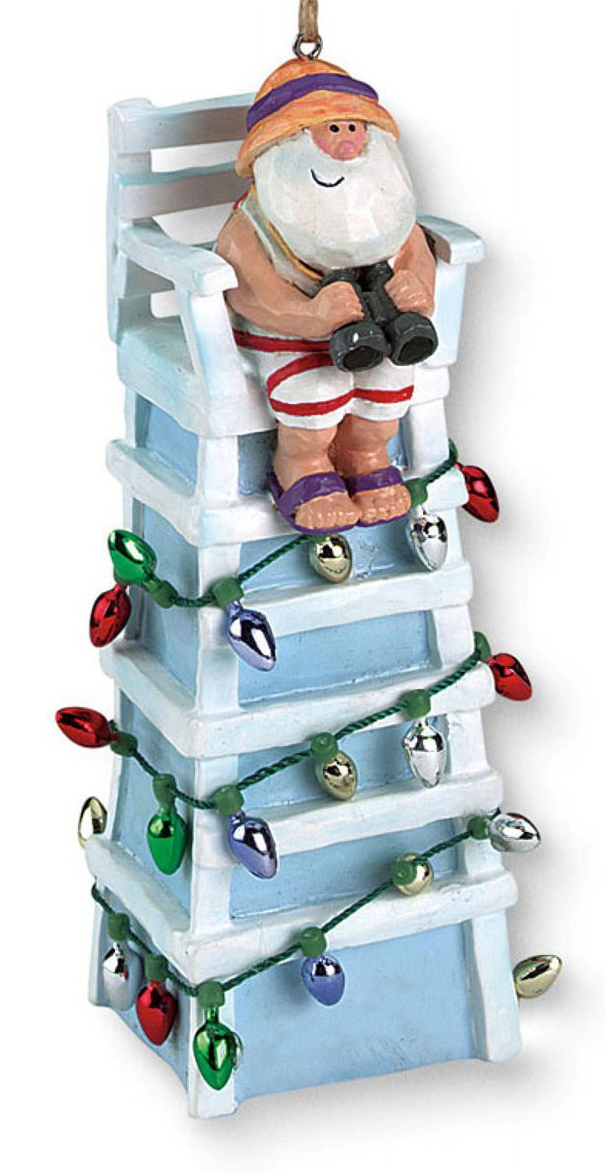 Tiki Ocean Beach Santa Lifeguard Christmas Ornament - Walmart.com