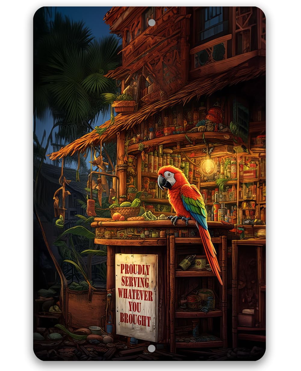 Tiki Parrot Bars - Retro Vintage Decoration Perfect for Home, Beach Bar ...