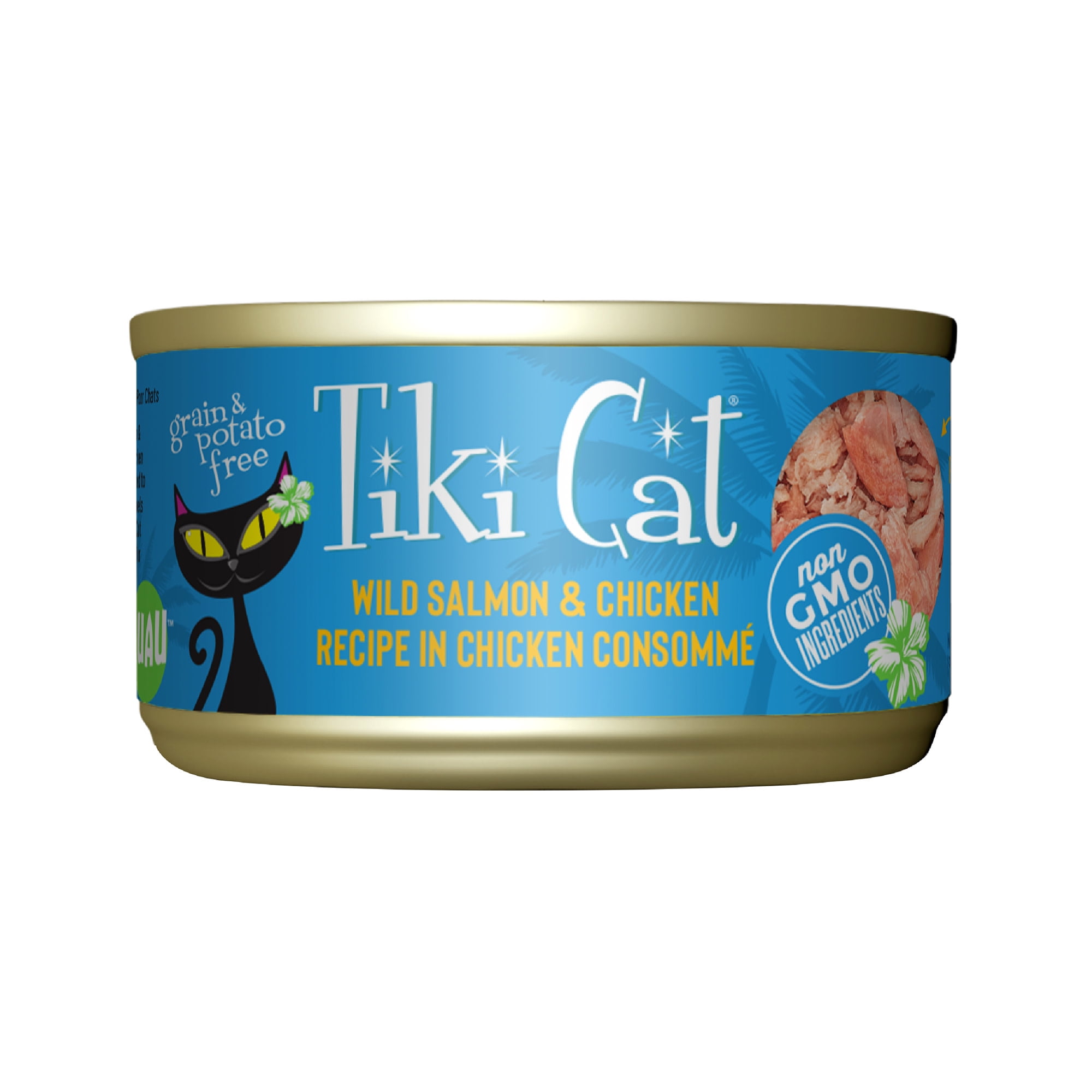 Tiki Cat Luau Wet Cat Food, Wild Salmon & Chicken, 2.8 oz. Can ...