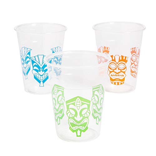 Tiki Plastic Cups - Bulk Set of 50, Each Holds 16 oz - Luau, Pool and ...