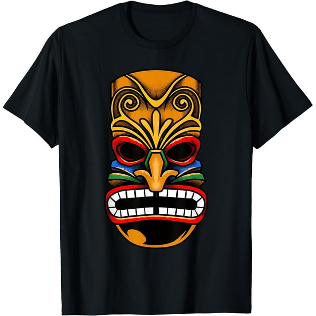 Tiki T-Shirt Hawaiian Vacation Luau Hawaii Tiki Mask Tee - Walmart.com