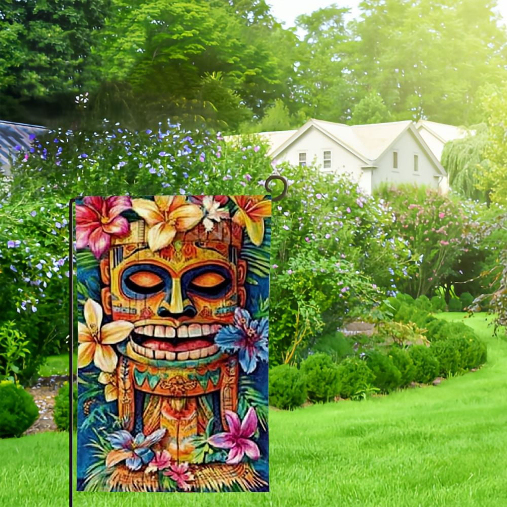 Tiki Time Summe House Flag - Luau Party Yard Sign - Tiki Bar Hawaii ...