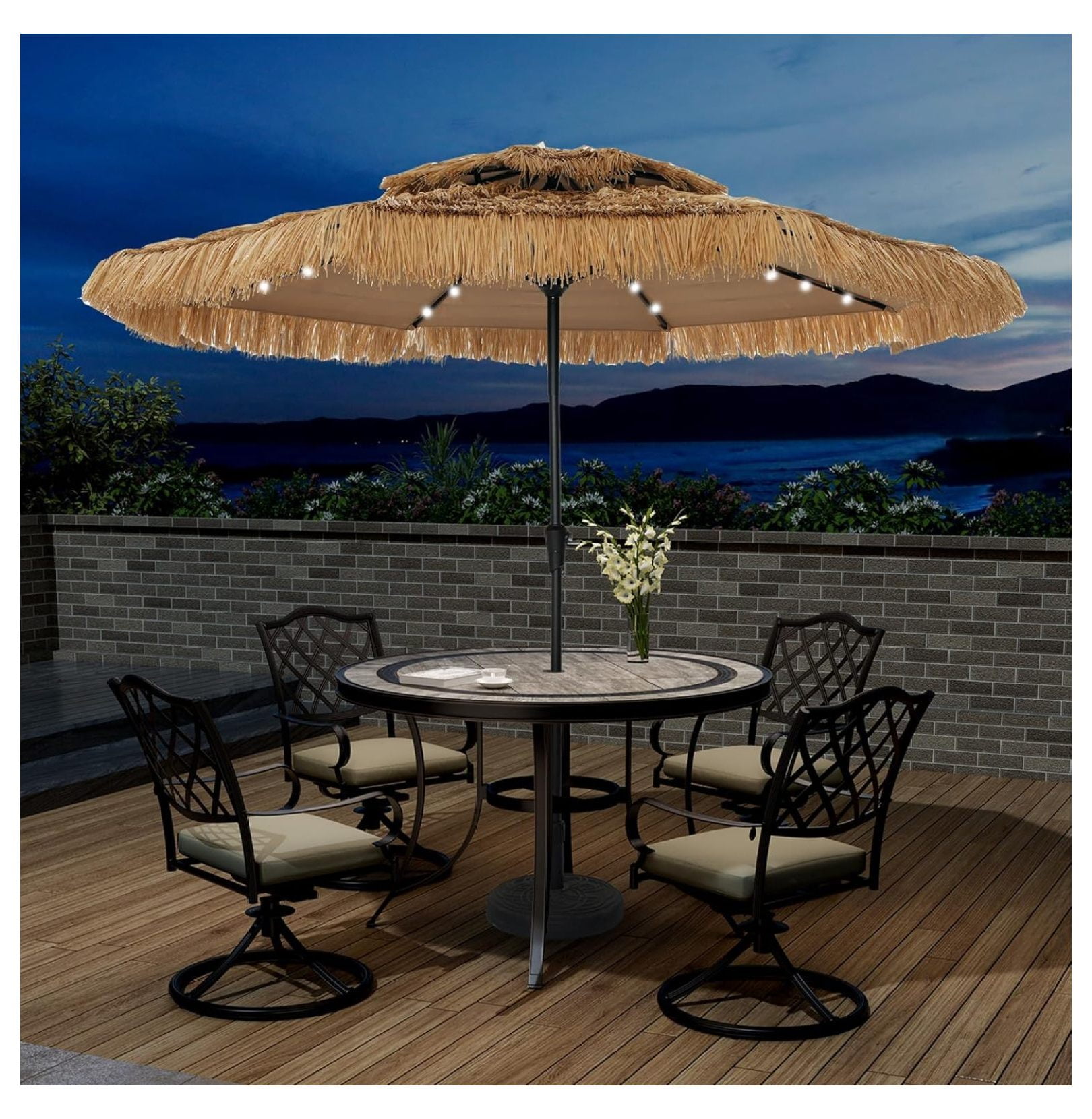 Tiki Umbrella Thatched Patio Umbrella Hawaiian Beach Umbrellas Pool ...
