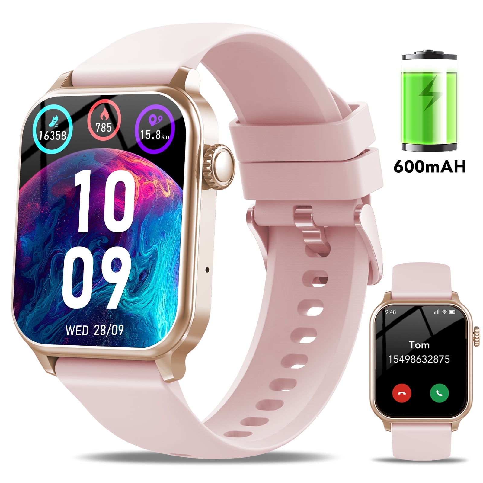 Tikland Smart Watches for Men Women, Smartwatch Fits for iPhone Android ...