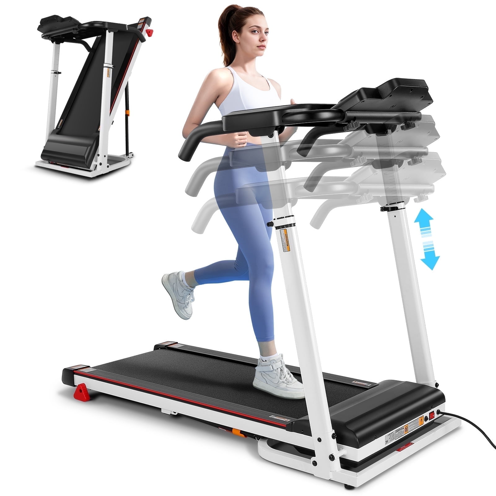 Tikmboex Folding Treadmill with Incline and Removable Tabletop, 2.5 HP ...