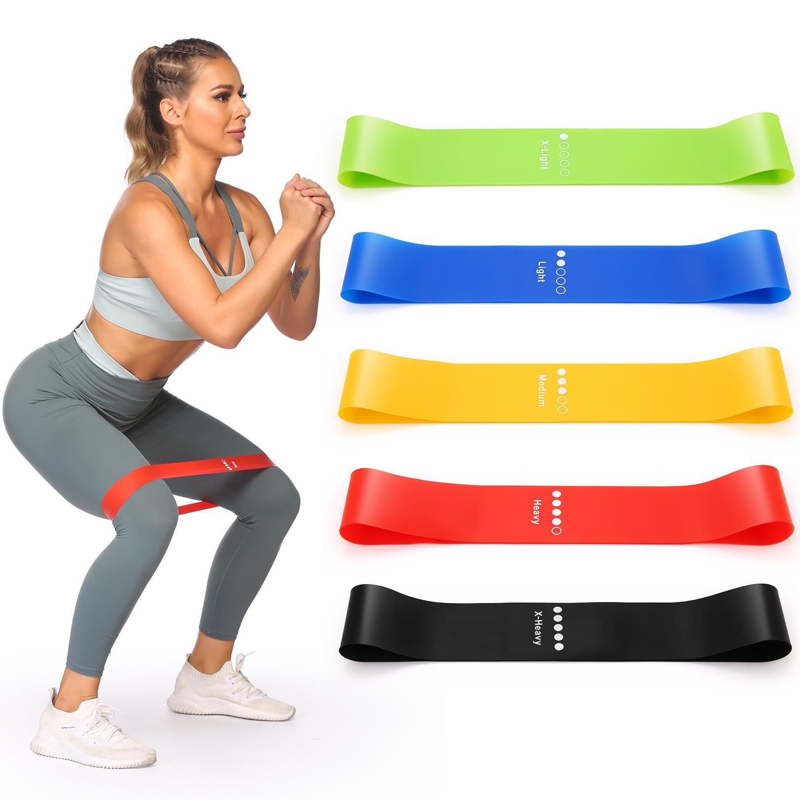Tikmboex Fitness Resistance Bands Set, Latex Elastic Bands, Indoor ...