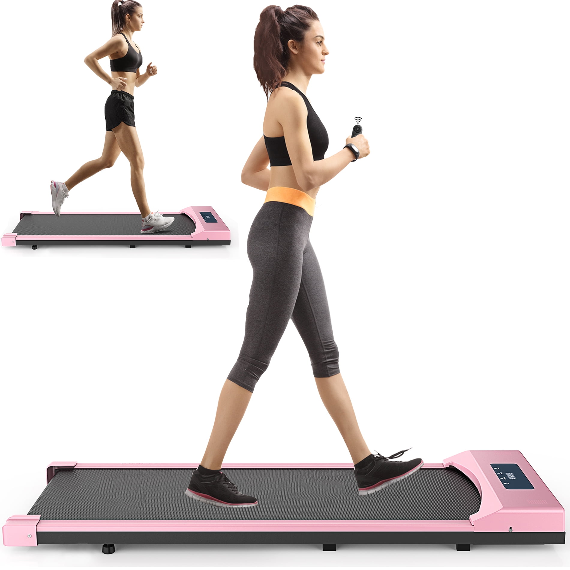 Tikmboex Under Desk Treadmill,2.5HP Installation-Free Slim Flat Compact ...