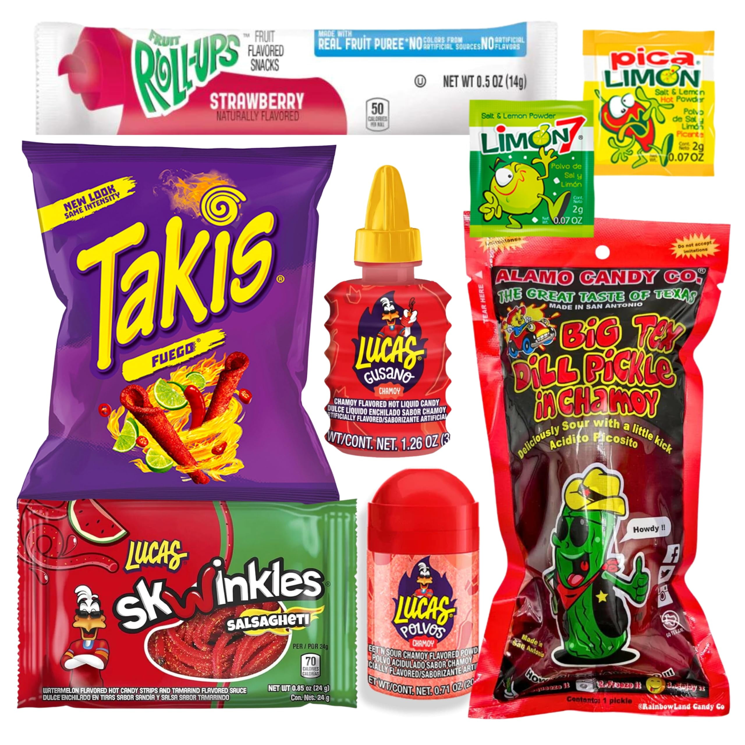 Tiktok Chamoy Pickle Kit BDF32 With Fruit-Roll-up & Chips, Includes Lucas Gusano, Skwinkles ...