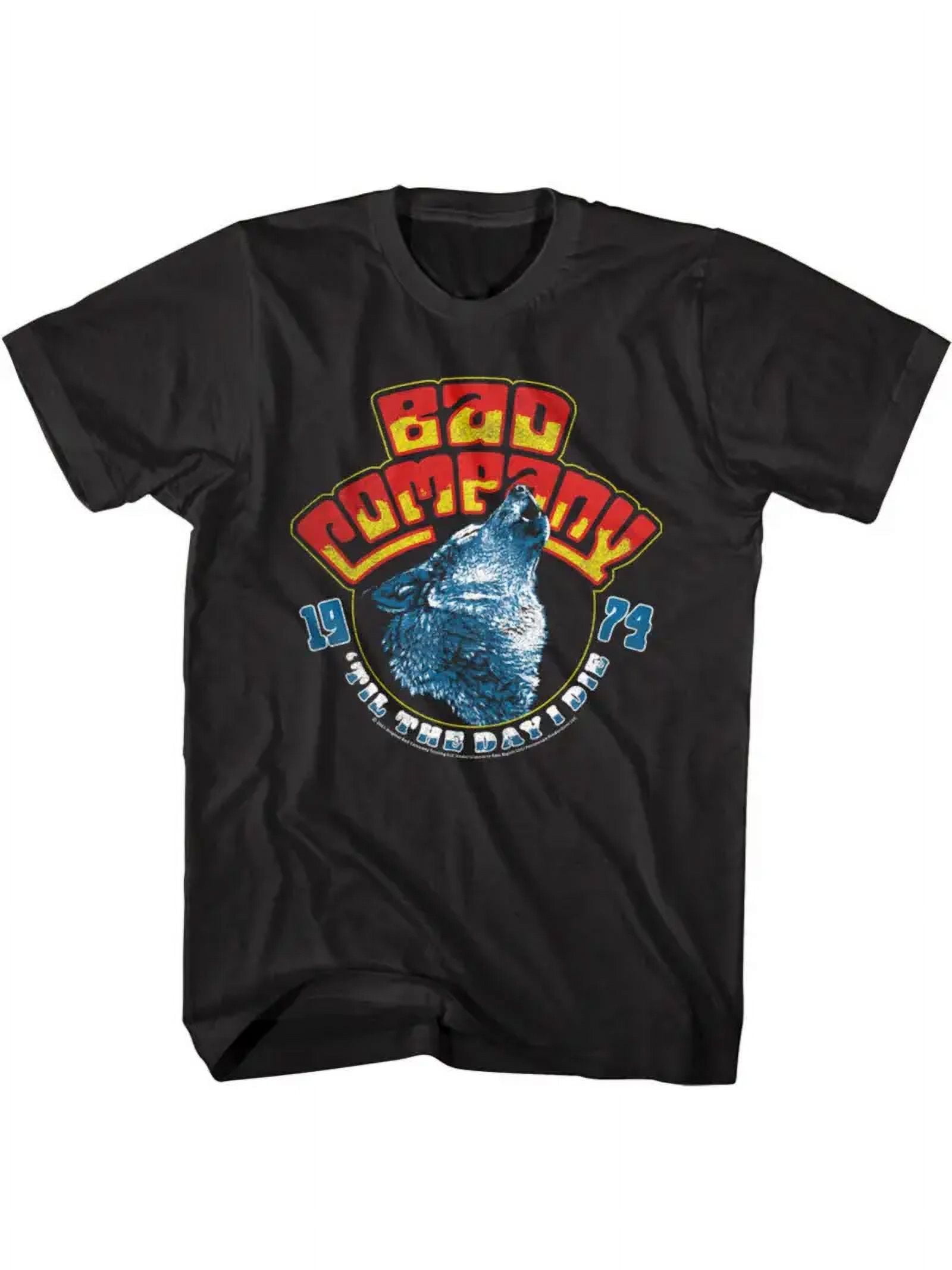 "Til the Day I Die" Men's T-Shirt - Wolf Howling Graphic, Black Cotton Crew Neck Tee, Rock Band ...