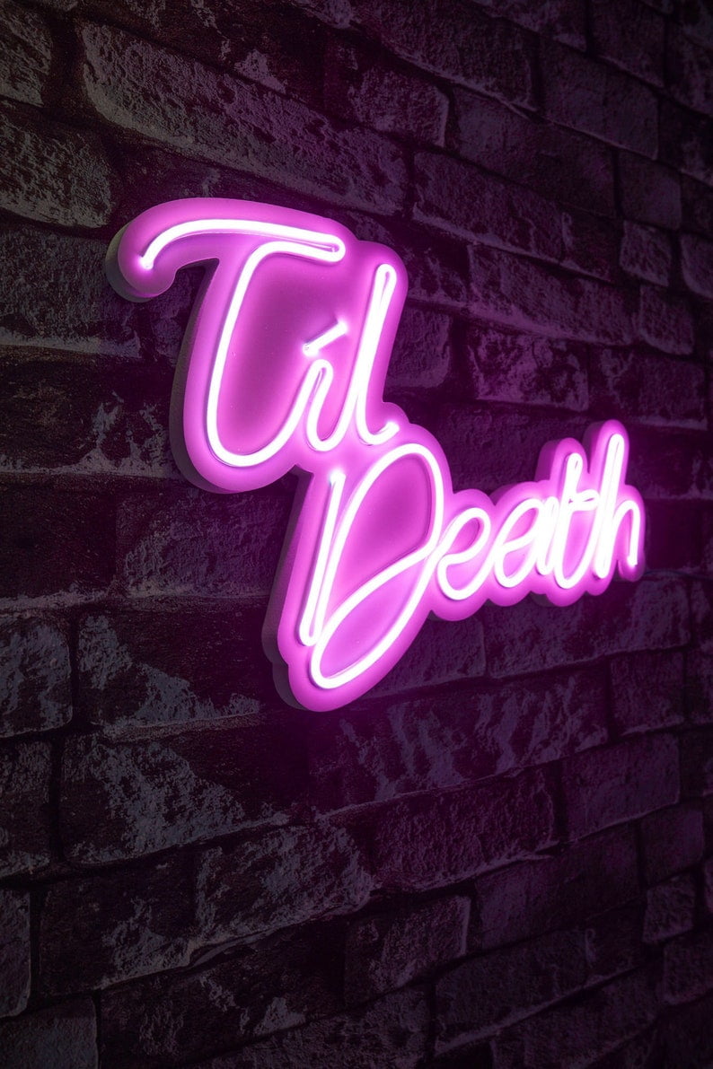 Til Death Neon Wall Sign Handmade Customized Led Light Decor - Pink ...
