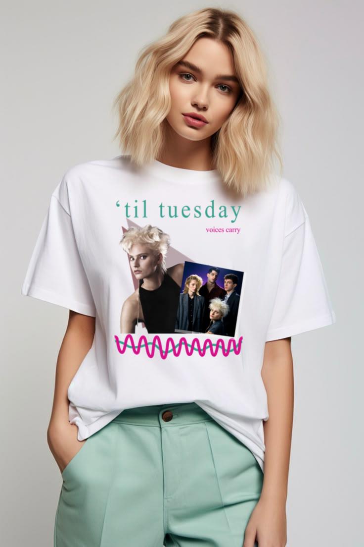 Til Tuesday T-Shirt, 80s Vintage Pop Rock Music Retro Tee, for men & women, up to size 5XL ...