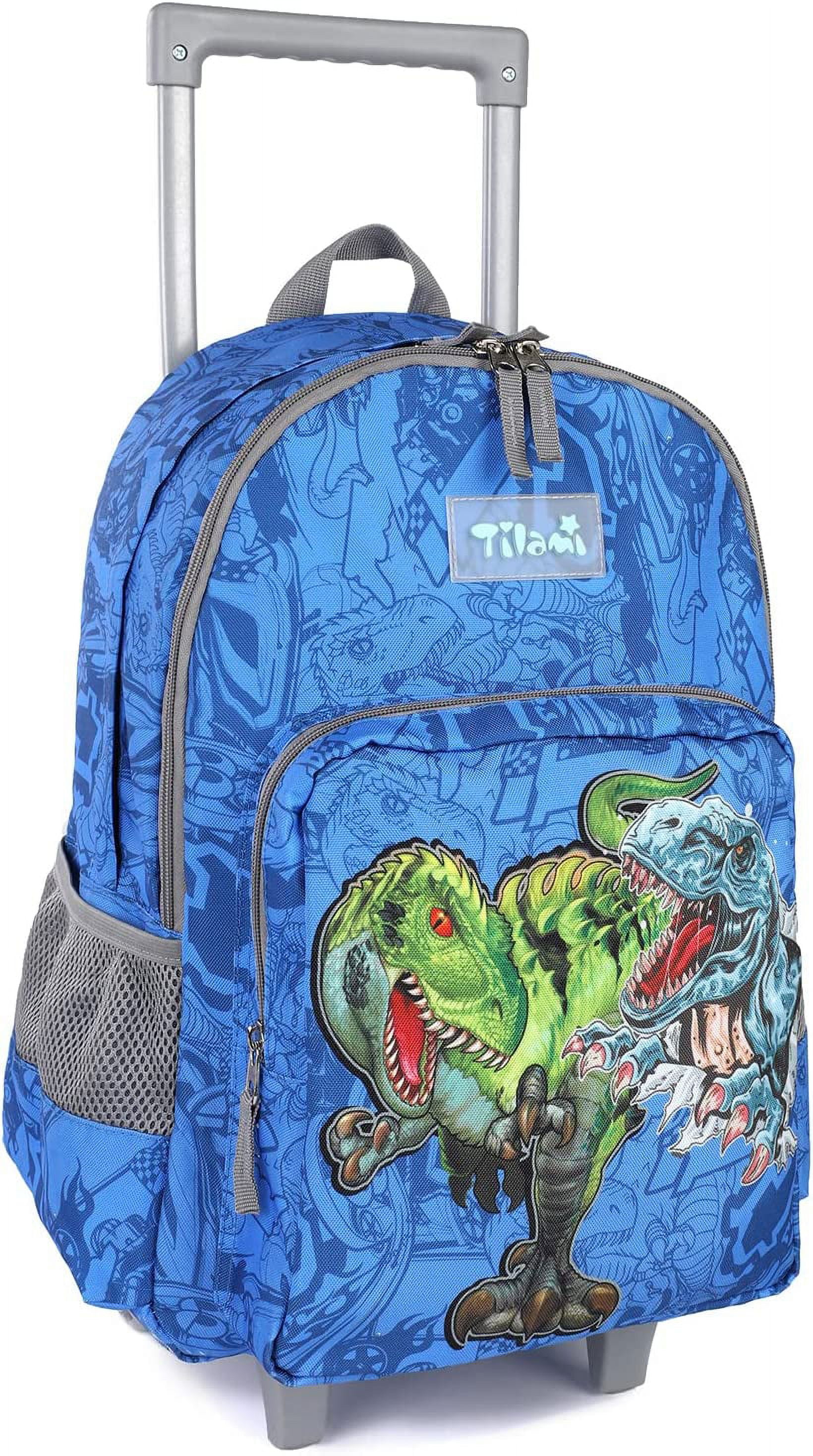 Tilami Rolling Backpack 18 inch Double Handle Wheeled Laptop Boys Girls ...