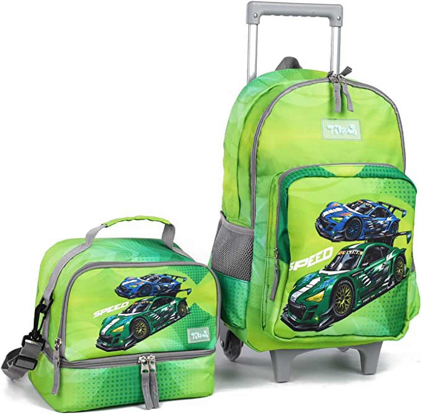 Tilami Rolling Backpack 18 inch Double Handle with Lunch Bag Wheeled Kids Backpack - Walmart.com