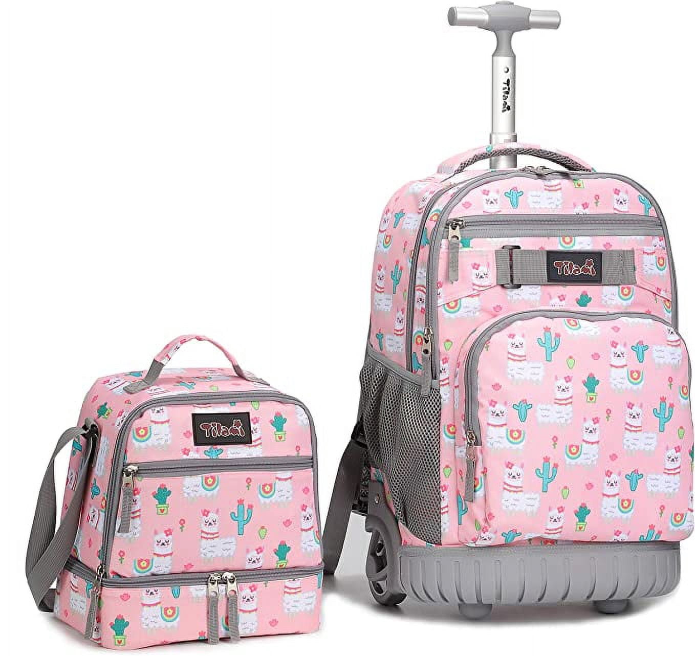 Tilami Rolling Backpack 19 inch with Lunch Bag Wheeled Laptop Backpack ...