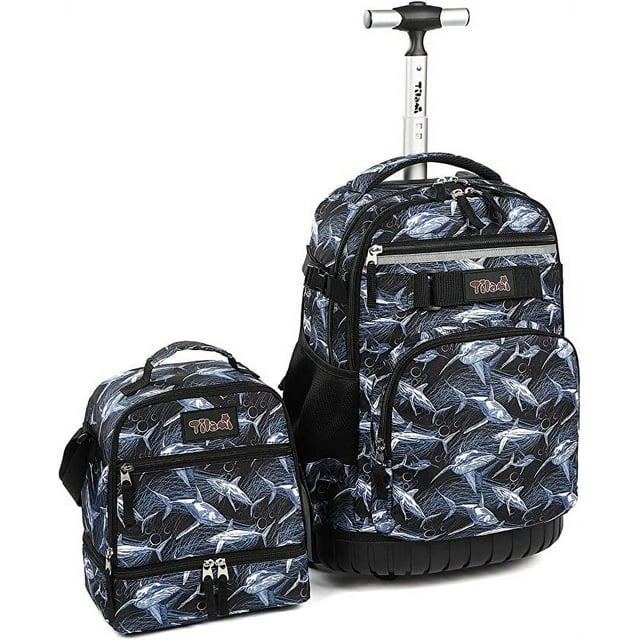 Tilami Rolling Backpack 19 inch with Lunch Bag Wheeled Laptop Backpack ...