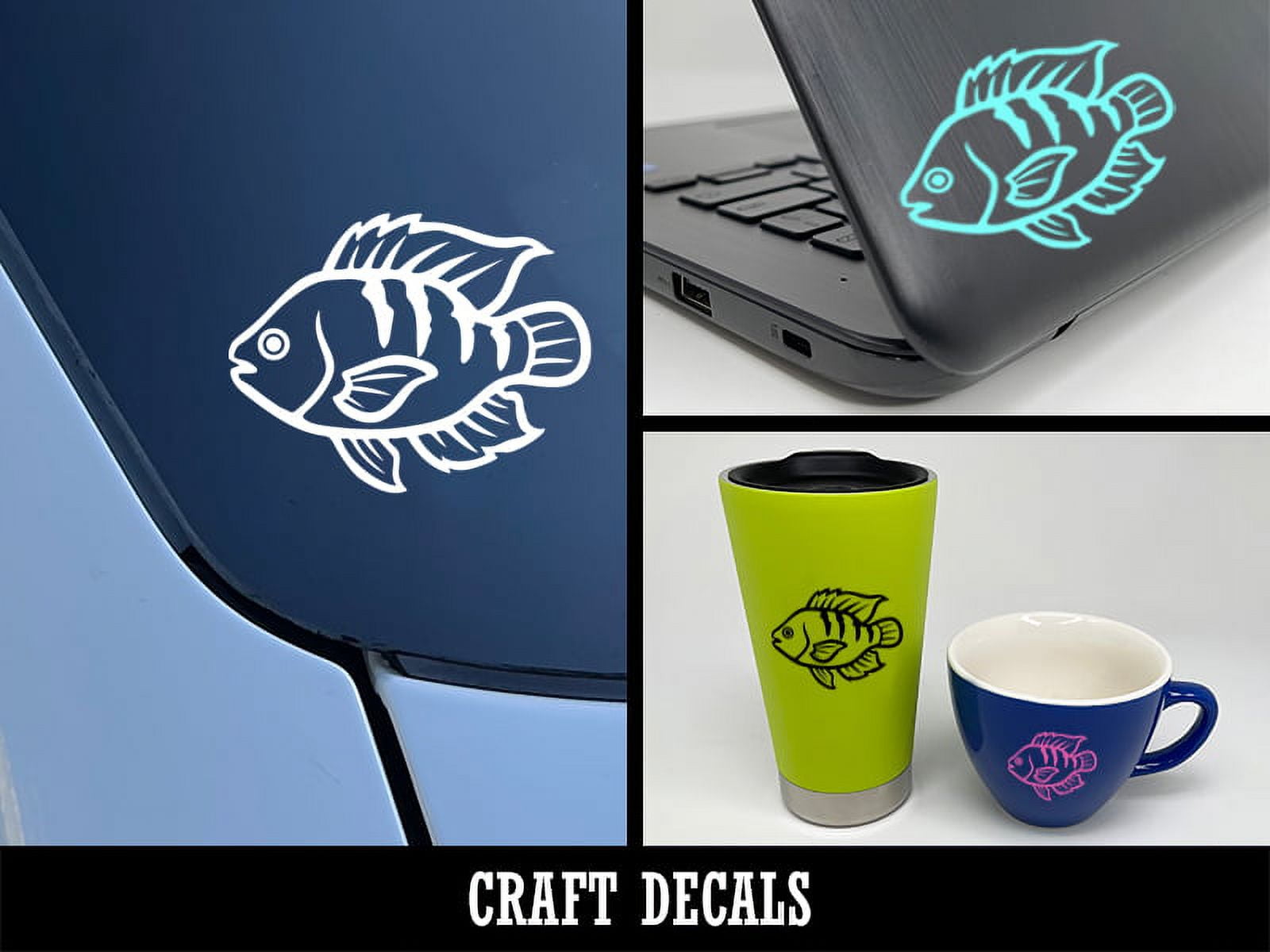 Tilapia Fish Fishing Craft Vinyl Indoor Outdoor Decal Sticker - White ...