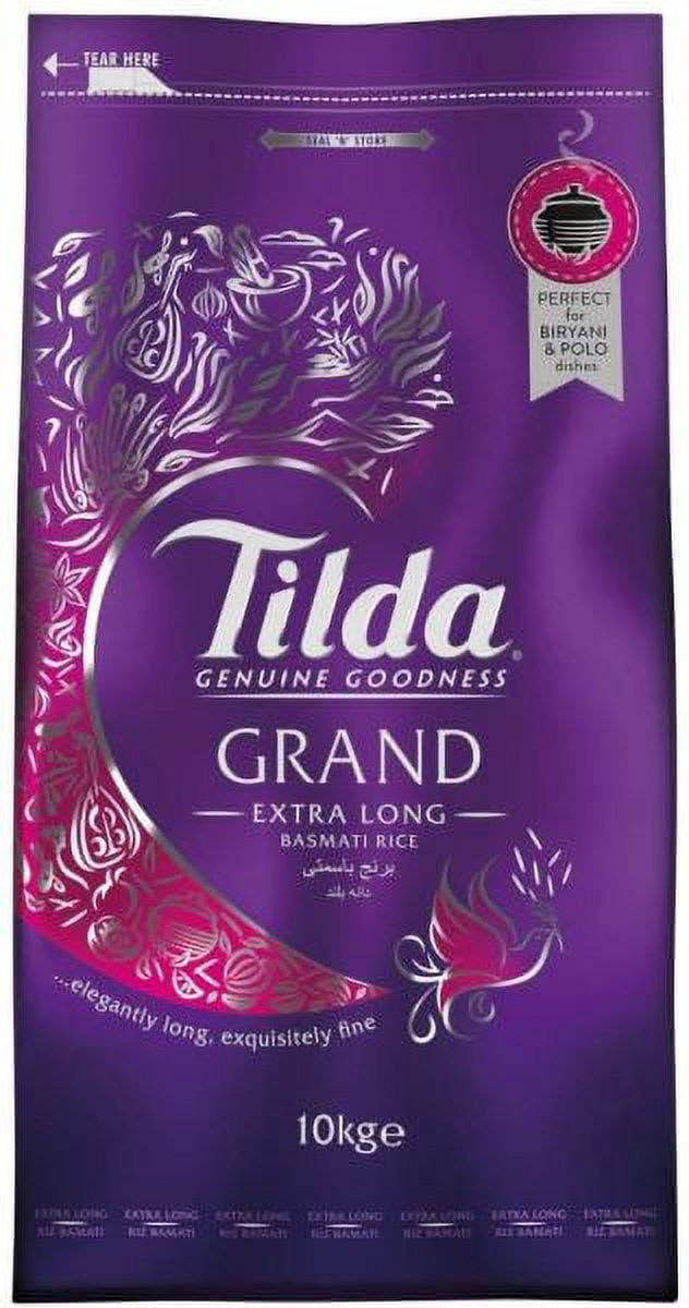 Tilda Grand Finest 10 lbs Bag - Extra Long Grain Basmati Rice - Walmart.com