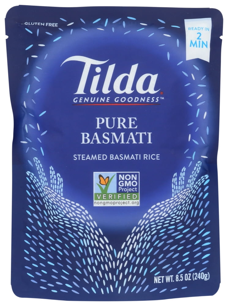 Tilda Pure Steamed Basmati Rice, Ready in 2 Minutes, Gluten-Free, Non ...