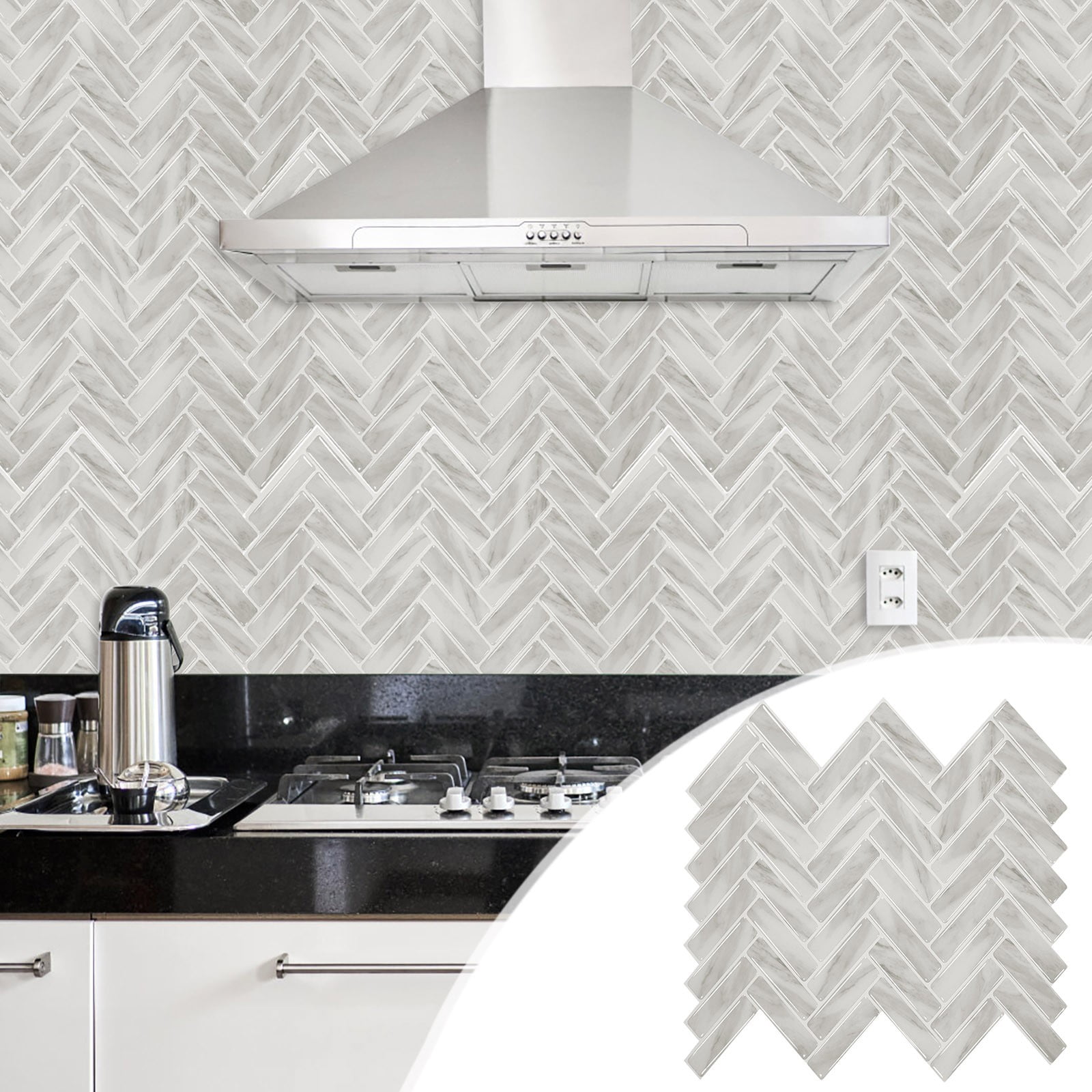 Tile Backsplash - Self Adhesive Vinyl 3D Wall Tiles Sticker Stick on ...