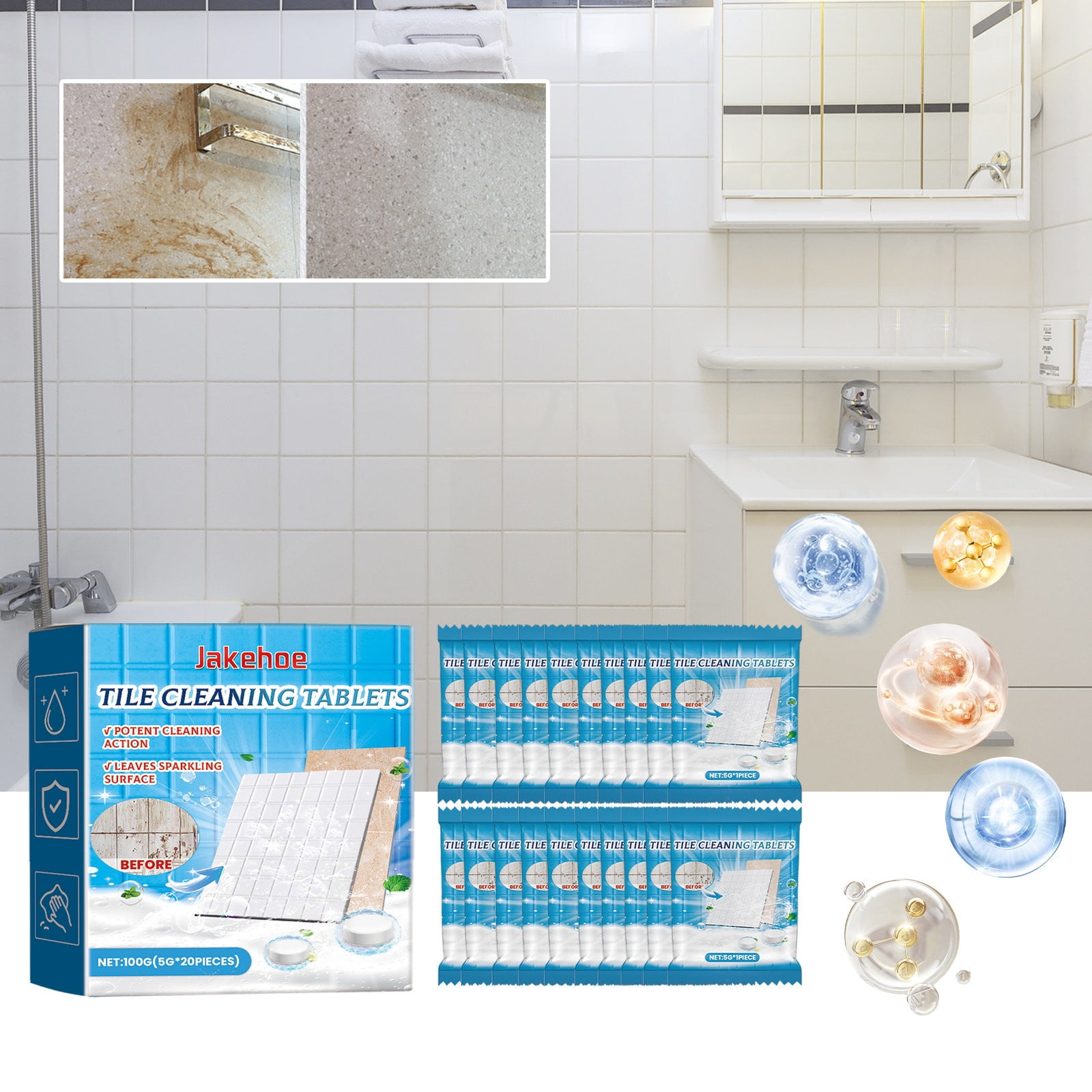 Tile Cleaning Tablets for Ceramic Tiles | Lemon Scent | Stain & Scale ...